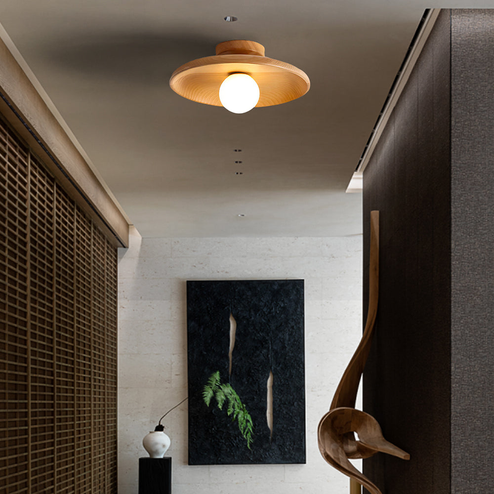Gleamlamp Ceiling Light Nordic Round Wood Hallway Ceiling Light ...