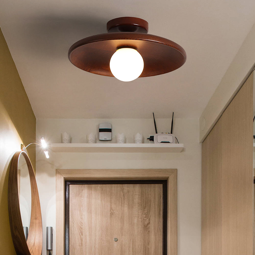 Gleamlamp Ceiling Light Nordic Round Wood Hallway Ceiling Light ...