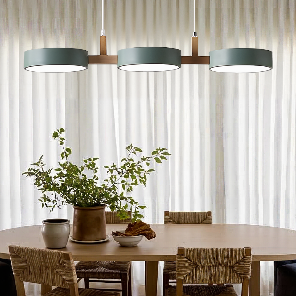 Gleamlamp Ceiling Light Macaron Metal 3-Light LED Pendant Lights For ...